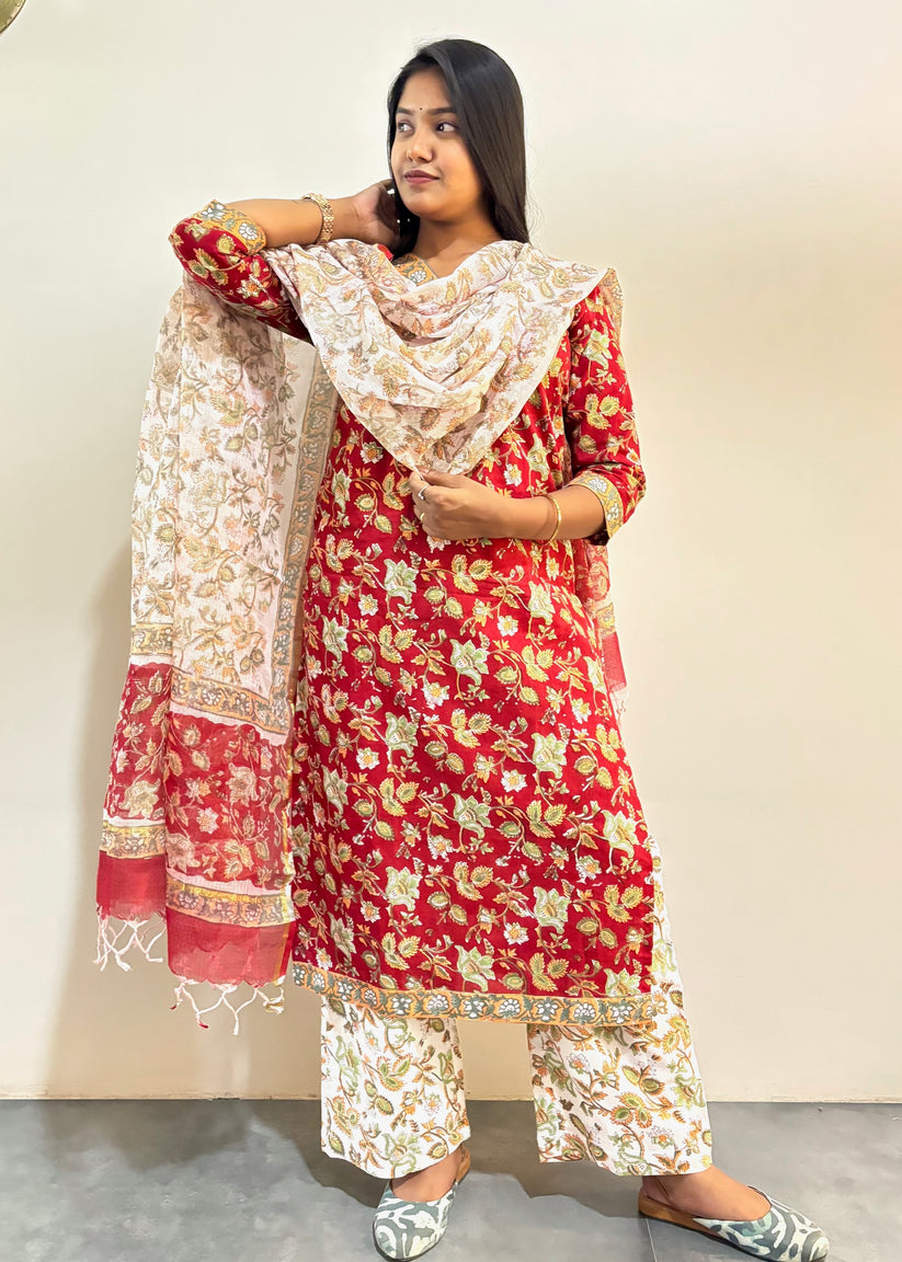 Block Printed Suit Set – Gammaa Clothing